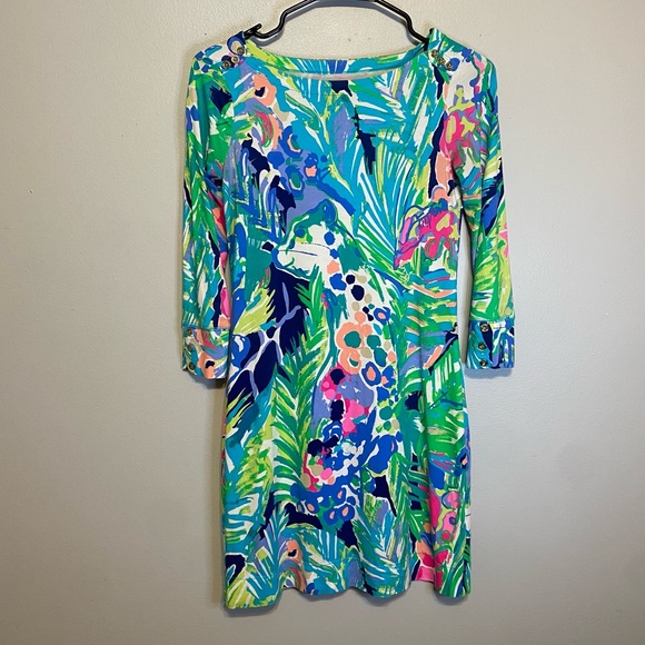 Dresses | Lilly Pulitzer Sophie Multicolor Floral Upf 5 34 Sleeve Dress Size Xxs | Poshmark